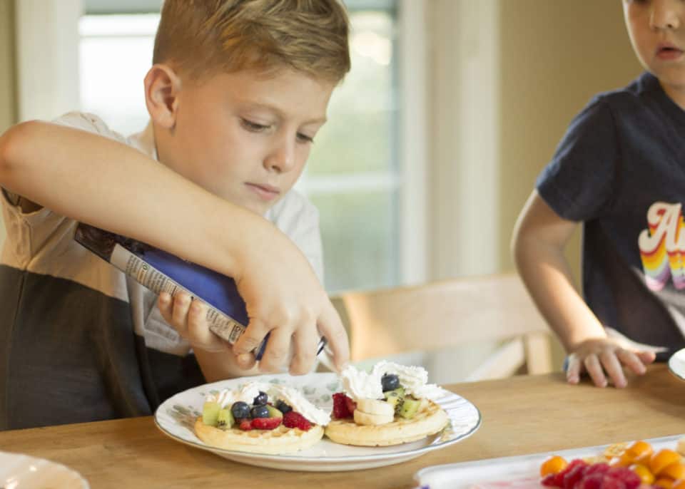 Quick + Yummy Rainbow Waffles Kids Love for National Waffle Day ...