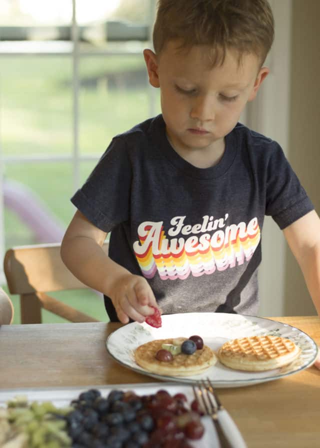 Quick + Yummy Rainbow Waffles Kids Love for National Waffle Day ...