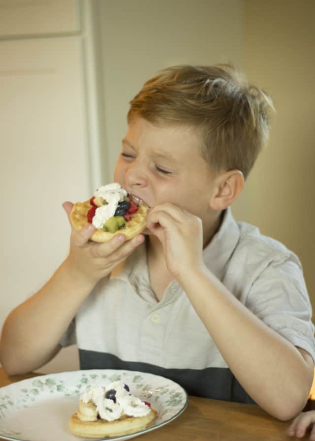 Quick + Yummy Rainbow Waffles Kids Love for National Waffle Day ...